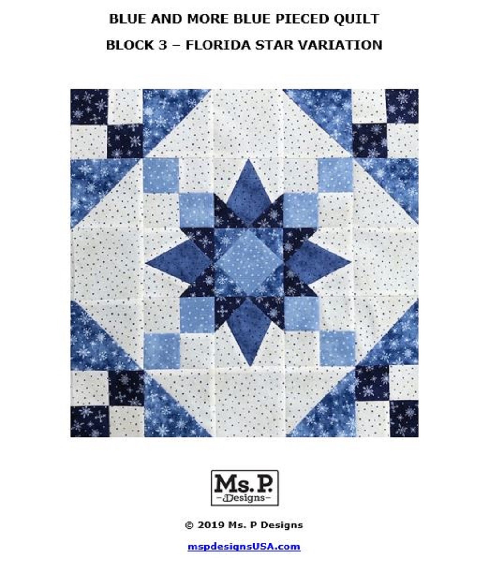 Florida Star PDF Pieced Quilt Block Pattern - Etsy
