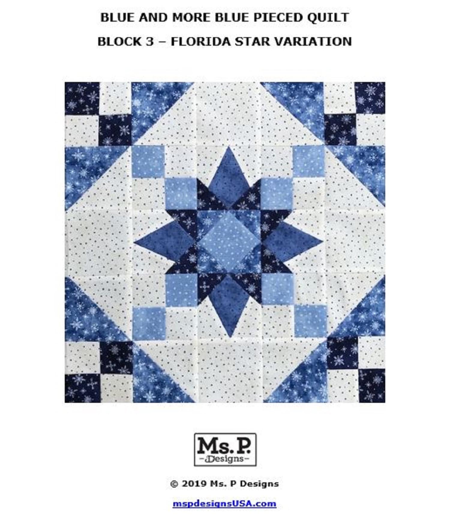 Florida Star PDF Pieced Quilt Block Pattern - Etsy