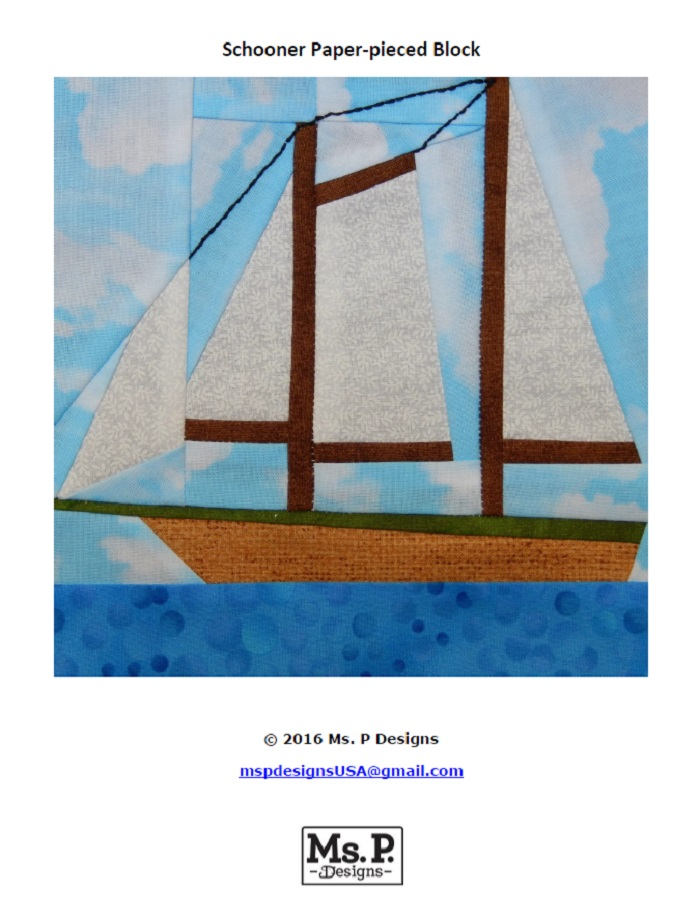 Schooner Ship Foundation Paper Pieced PDF Quilt Block Pattern - Etsy