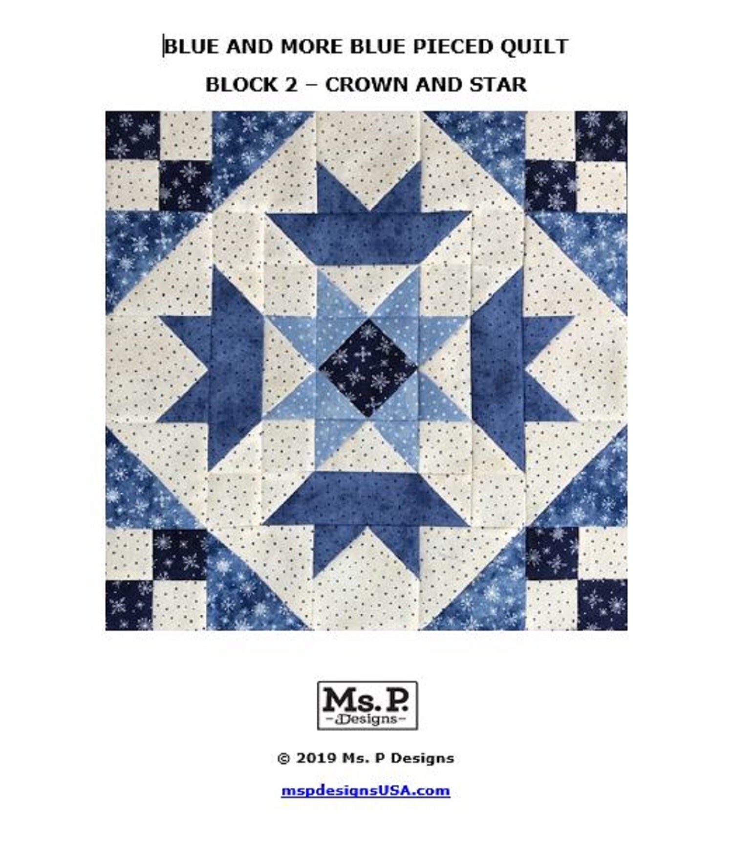 Crown and Star PDF Pieced Quilt Block Pattern - Etsy