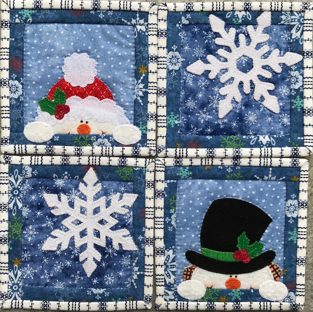 Winter Snowflakes and Snowmen PDF Applique Pattern - Etsy