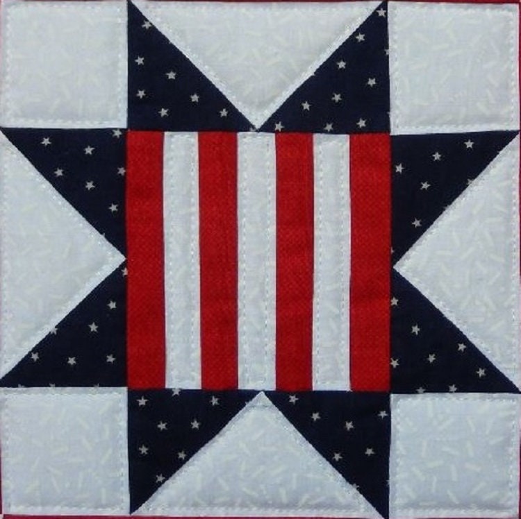 Patriotic Star Americana Miniature Quilt PDF Pattern - Etsy
