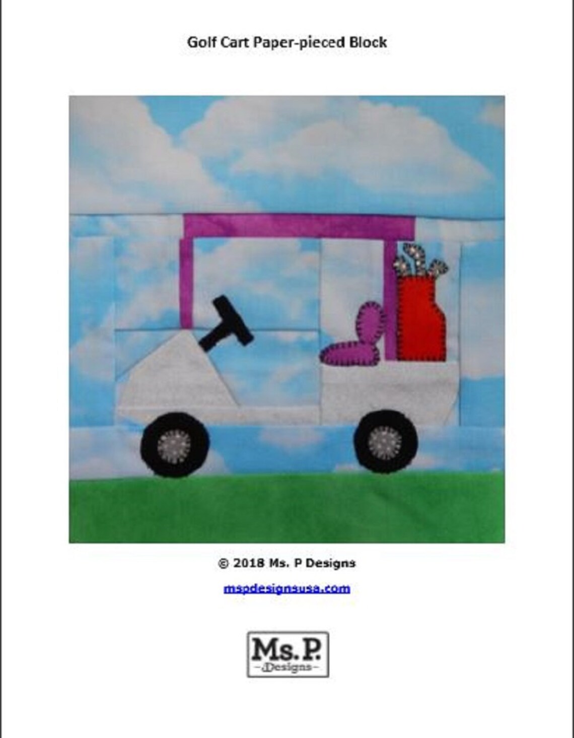 Golf Cart PDF Quilt Block Pattern - Etsy