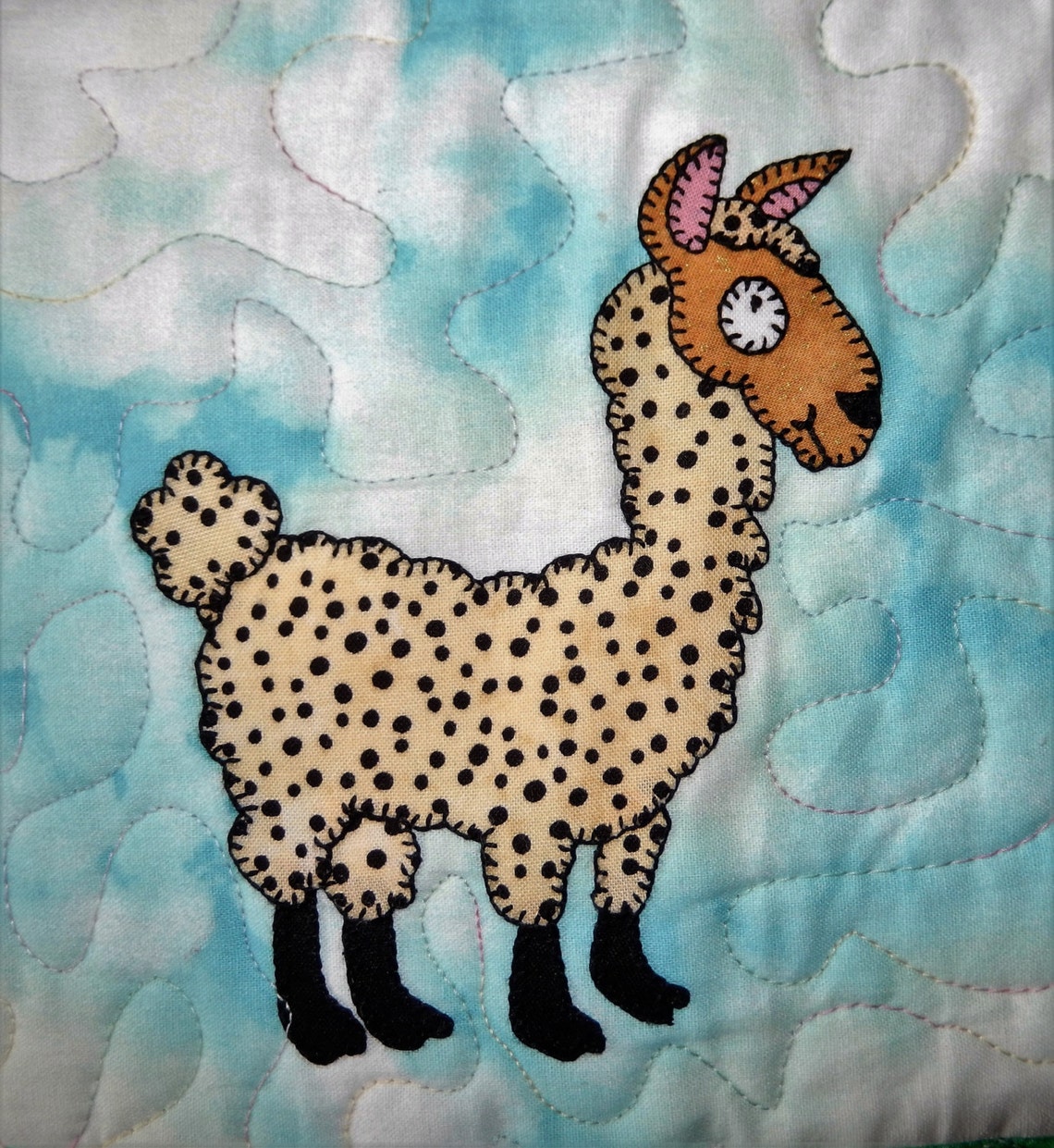 Alpaca or llama PDF applique quilt block pattern | Etsy