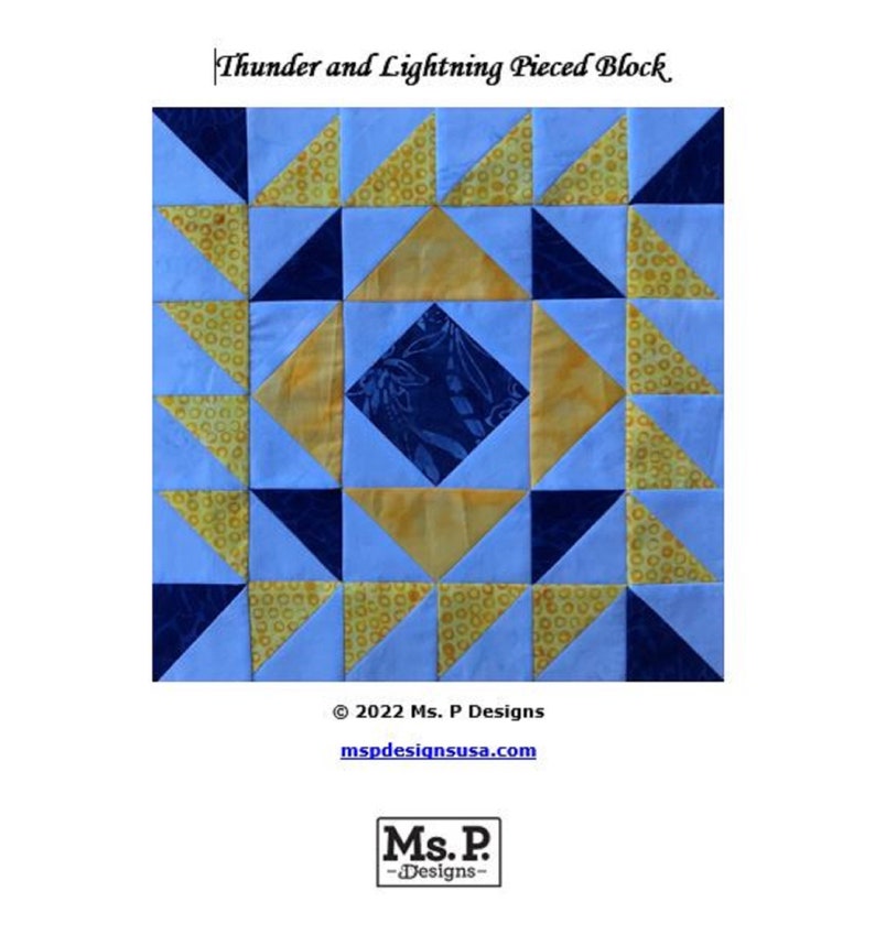 Thunder and Lightning PDF Pieced Quilt Block Pattern - Etsy