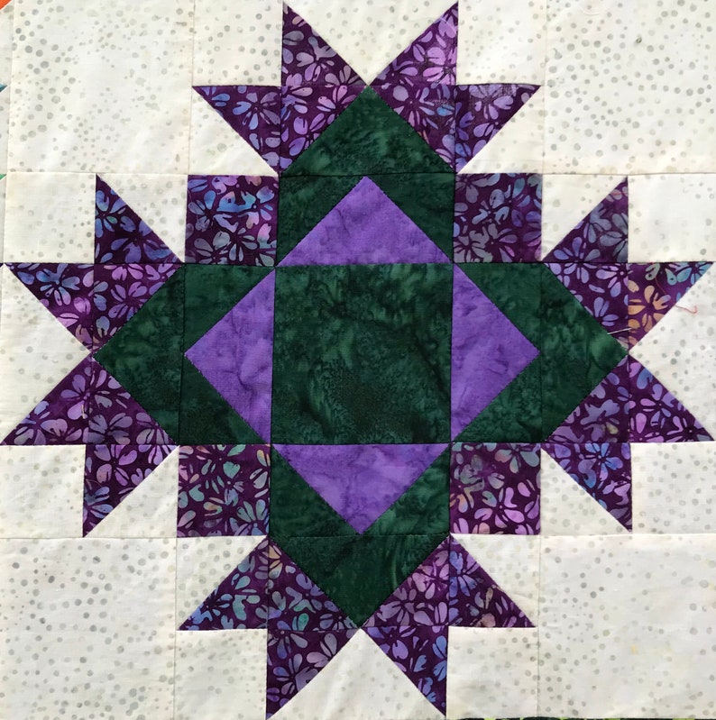 Scottish Thistle Bloom PDF Pieced Quilt Block Pattern - Etsy