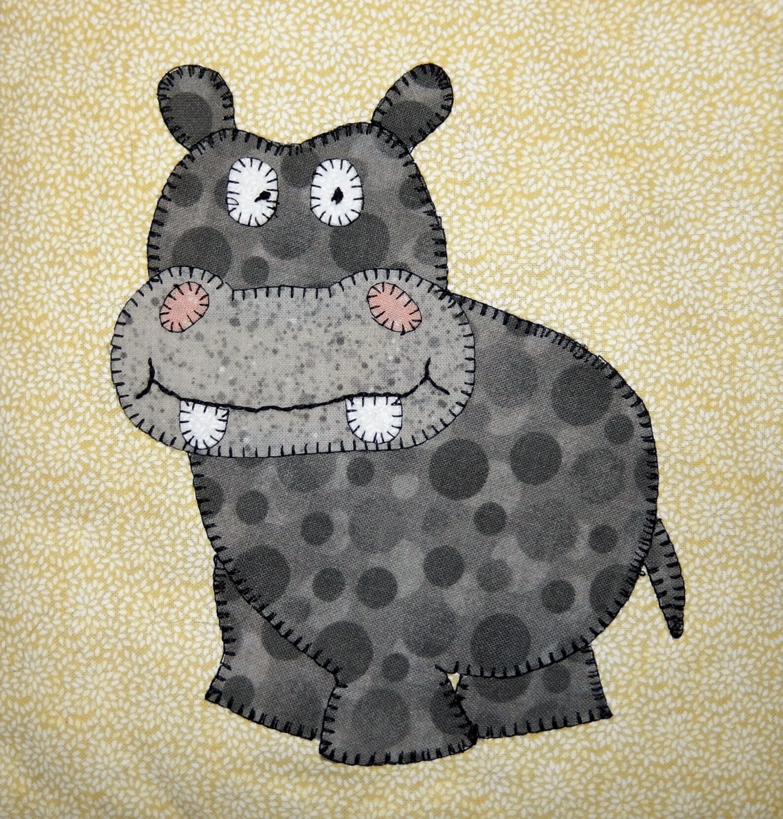 Hippo PDF Applique Quilt Block Pattern | Etsy