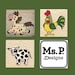 Farm Animals PDF Applique Quilt Block Pattern Set - Etsy