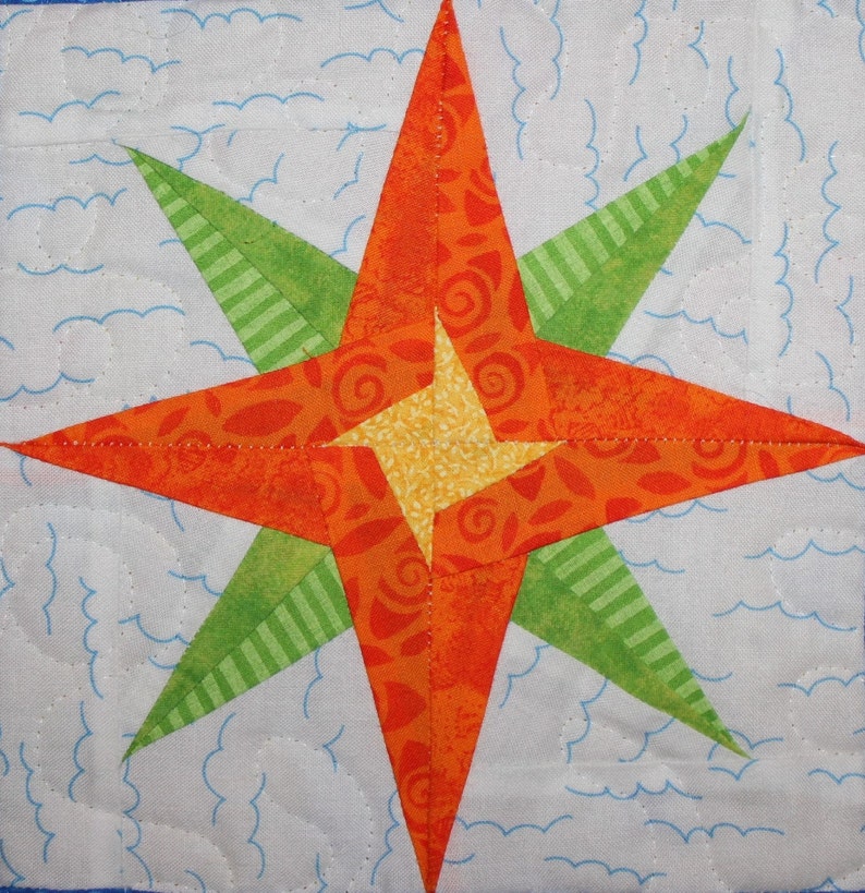 Mariner's Star PDF Quilt Block Pattern - Etsy