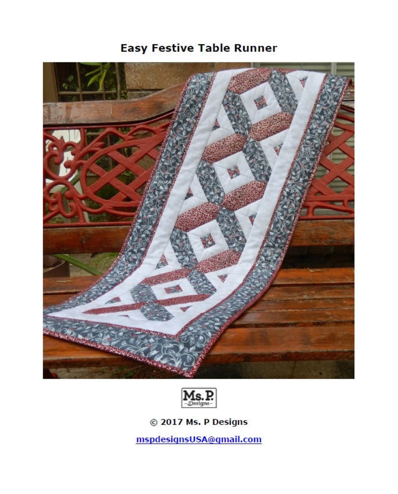 Easy Festive Pieced Table Runner PDF Pattern - Etsy