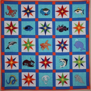 Lobster PDF applique quilt block pattern | Etsy