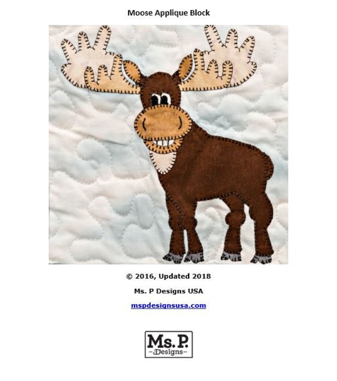 Moose PDF Applique Quilt Block Pattern - Etsy