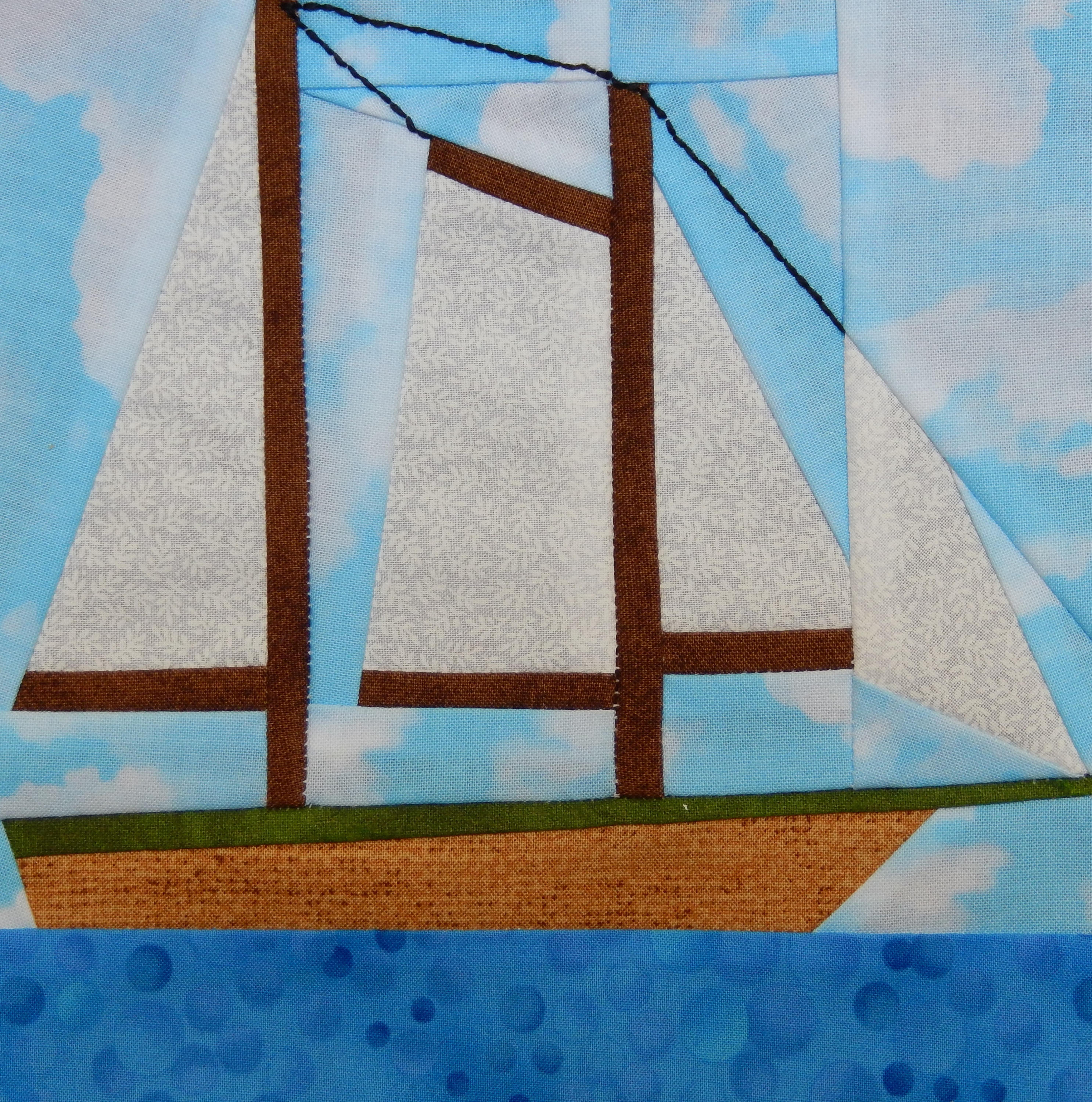 Schooner Ship Foundation Paper Pieced PDF Quilt Block Pattern - Etsy