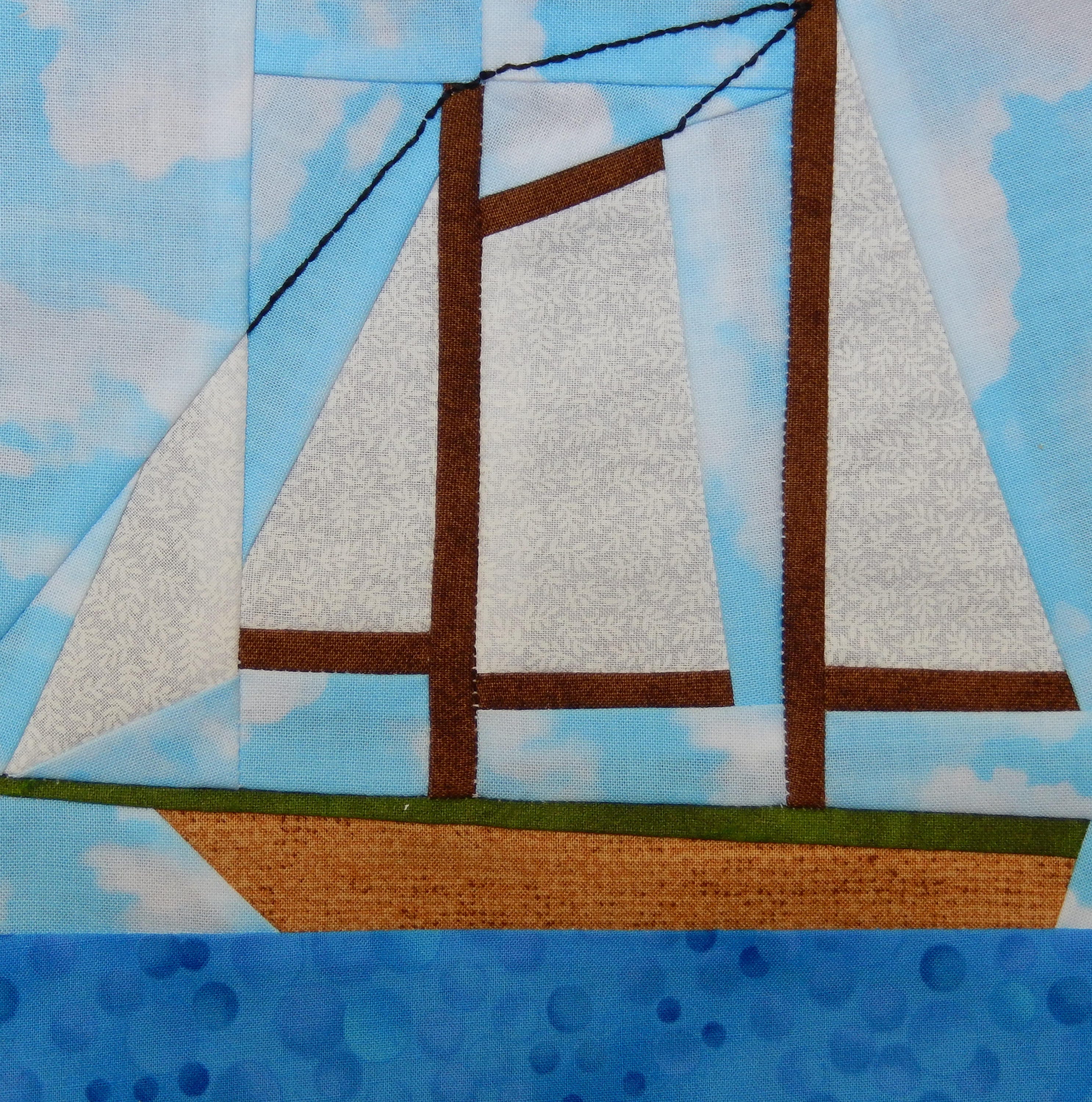 Schooner Ship Foundation Paper Pieced PDF Quilt Block Pattern - Etsy