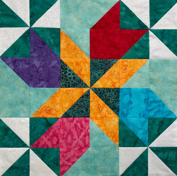 Four Winds PDF Pieced Quilt Block Pattern | Etsy