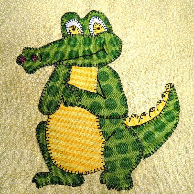 Crocodile or Alligator PDF Applique Quilt Block Pattern - Etsy