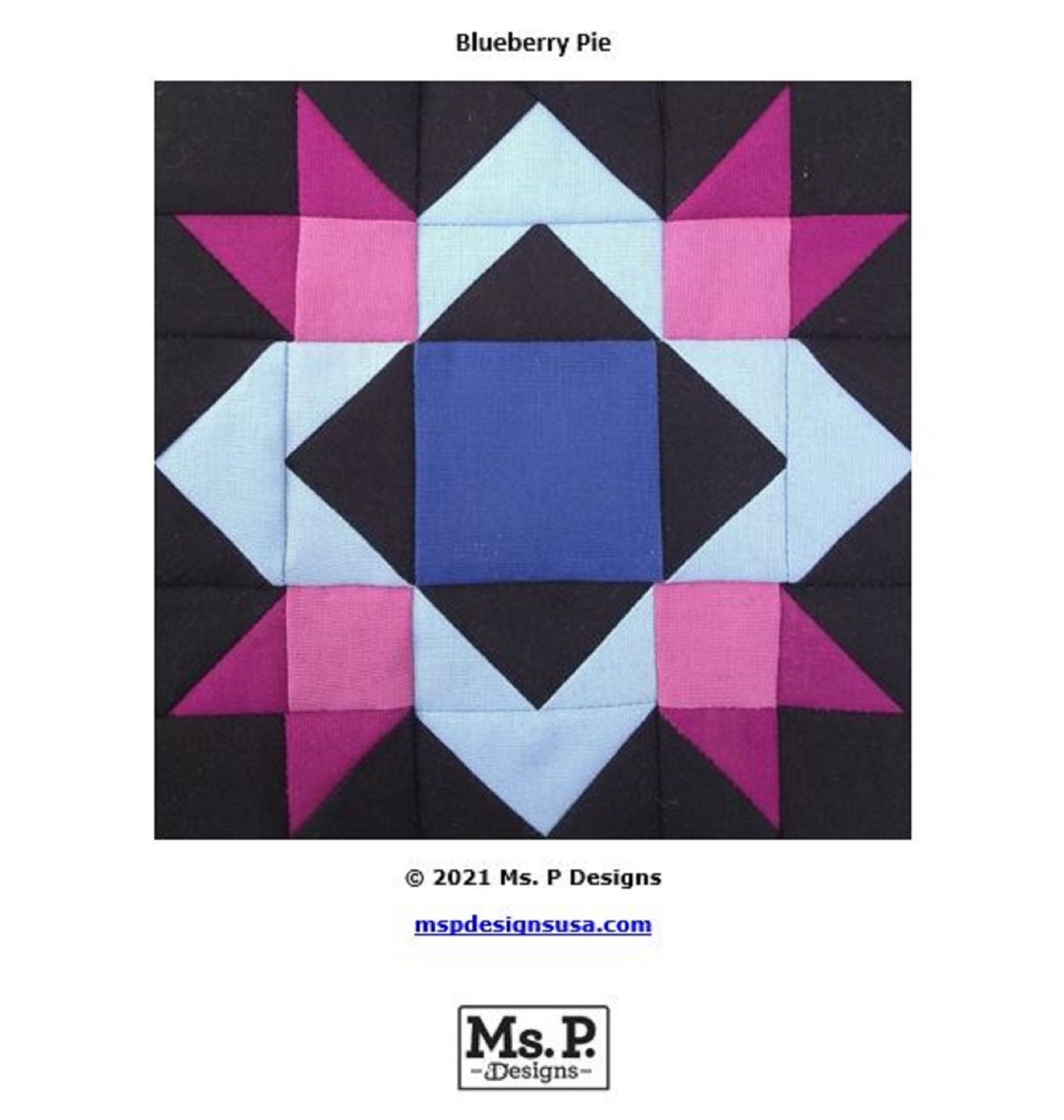 Blueberry Pie PDF Pieced Quilt Block Pattern | Etsy
