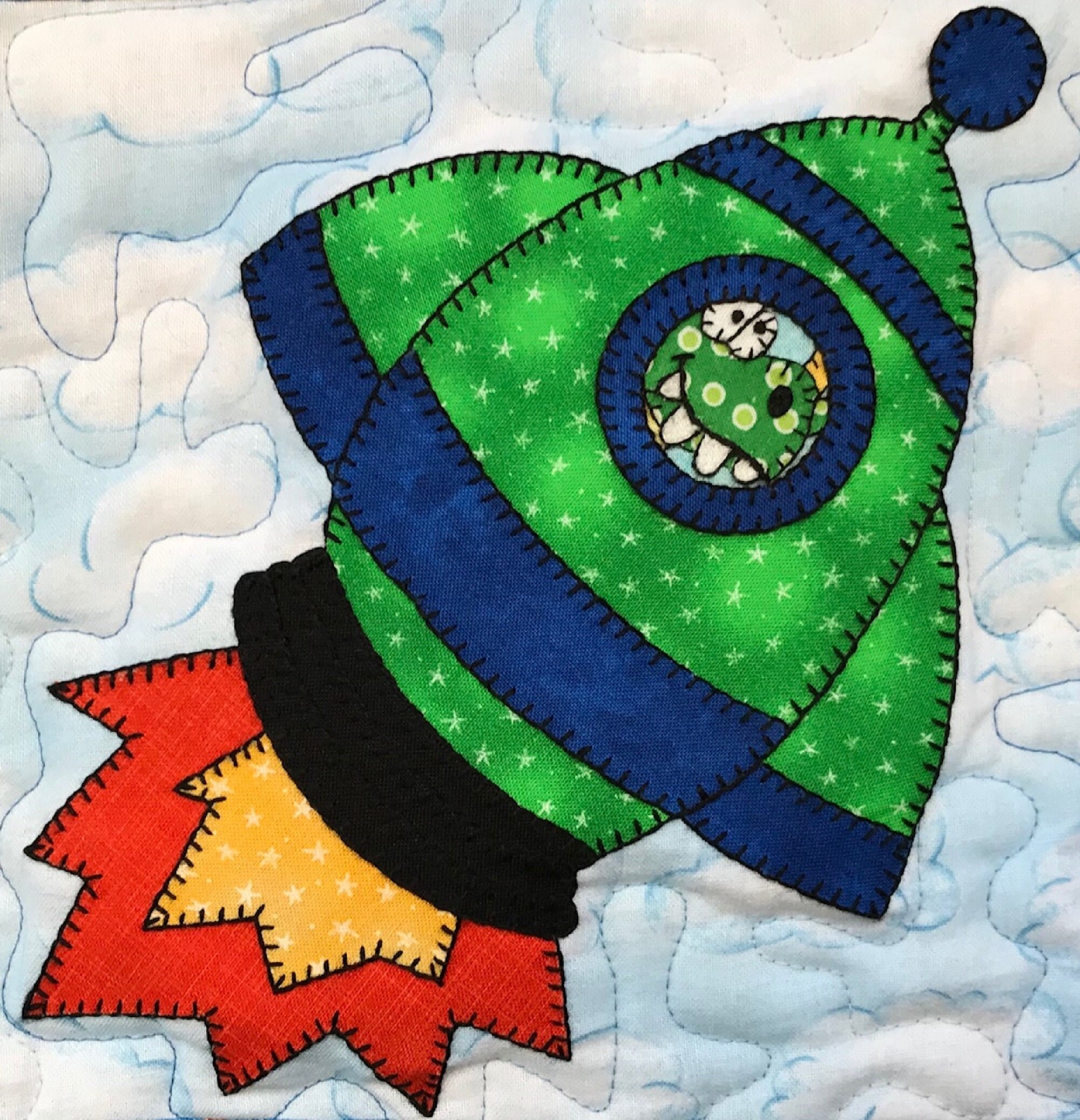 Rocket Ship Dragon PDF Applique Quilt Block Pattern - Etsy