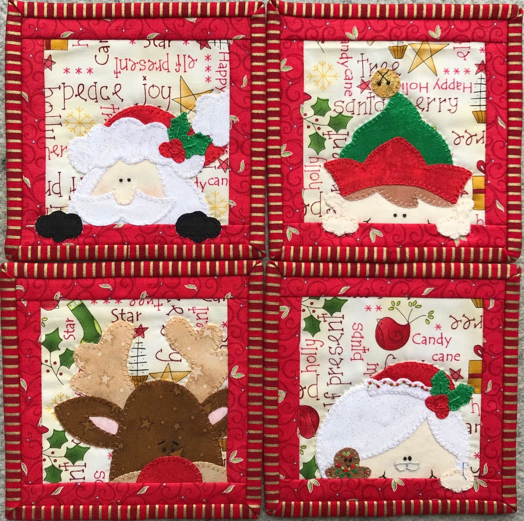 Christmas Coasters PDF Applique Pattern - Etsy