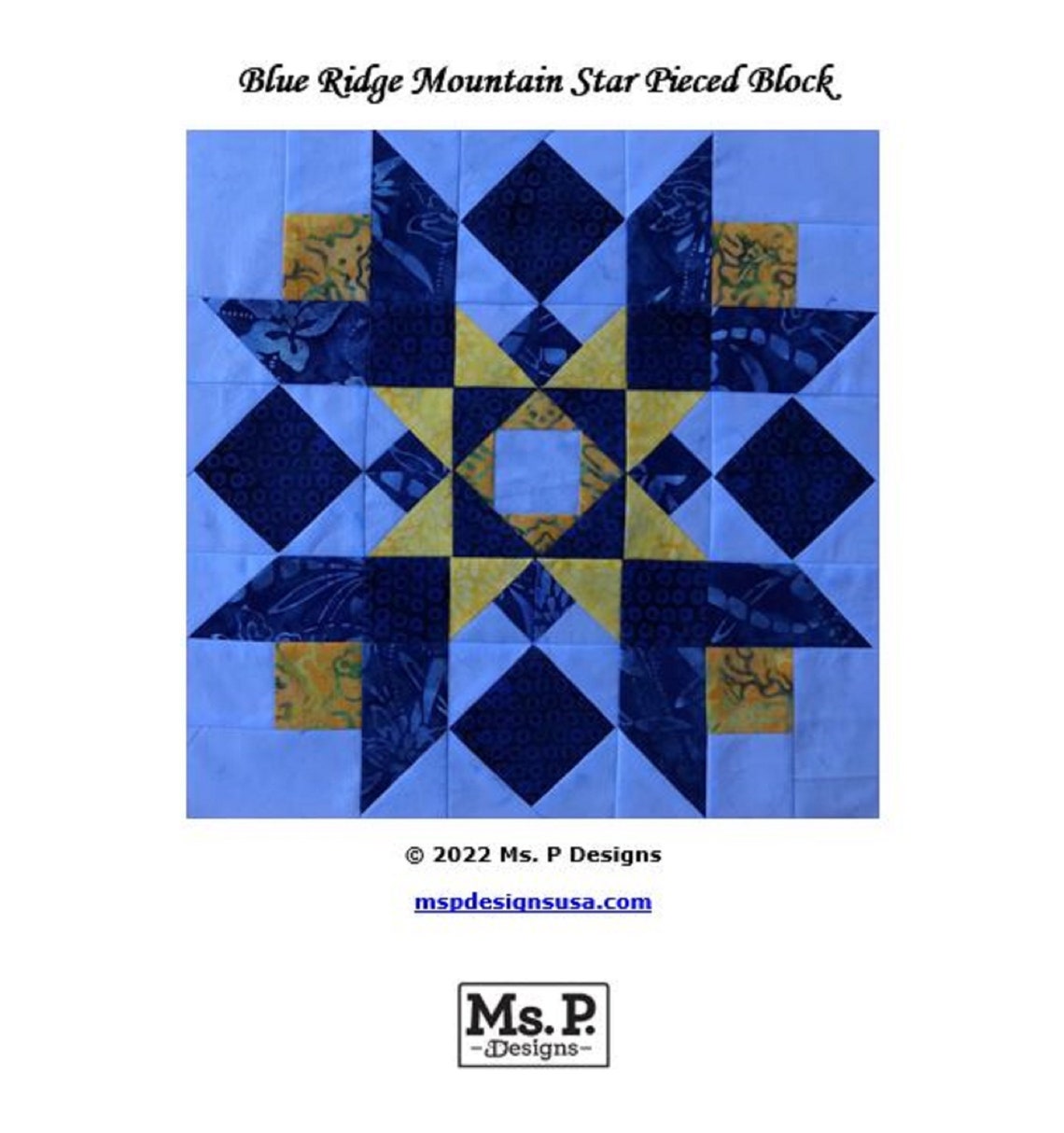 Blue Ridge Mountain Star PDF Pieced Quilt Block Pattern - Etsy