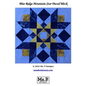 Blue Ridge Mountain Star PDF Pieced Quilt Block Pattern - Etsy