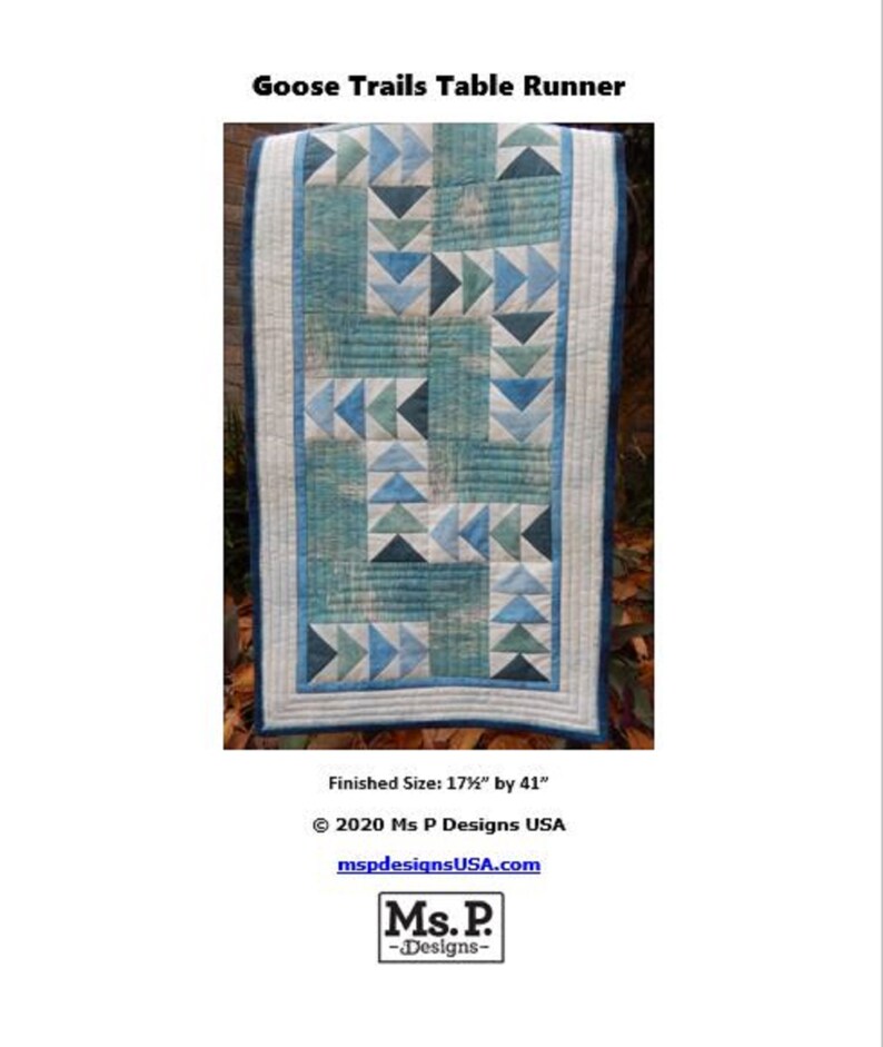 Flying Geese PDF Table Runner Pattern Goose Trails | Etsy