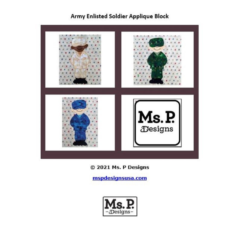 Army soldier PDF quilt block pattern | Etsy
