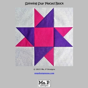 Spinning Star PDF Pieced Quilt Block Pattern - Etsy