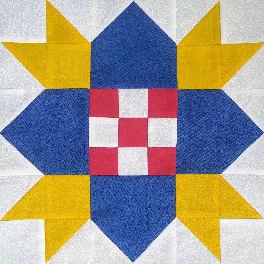 Checkerboard Star PDF Pieced Quilt Block Pattern - Etsy