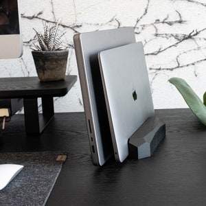 Vertical Laptop and Tablet Walnut Stand, Adjustable Premium Holder ...