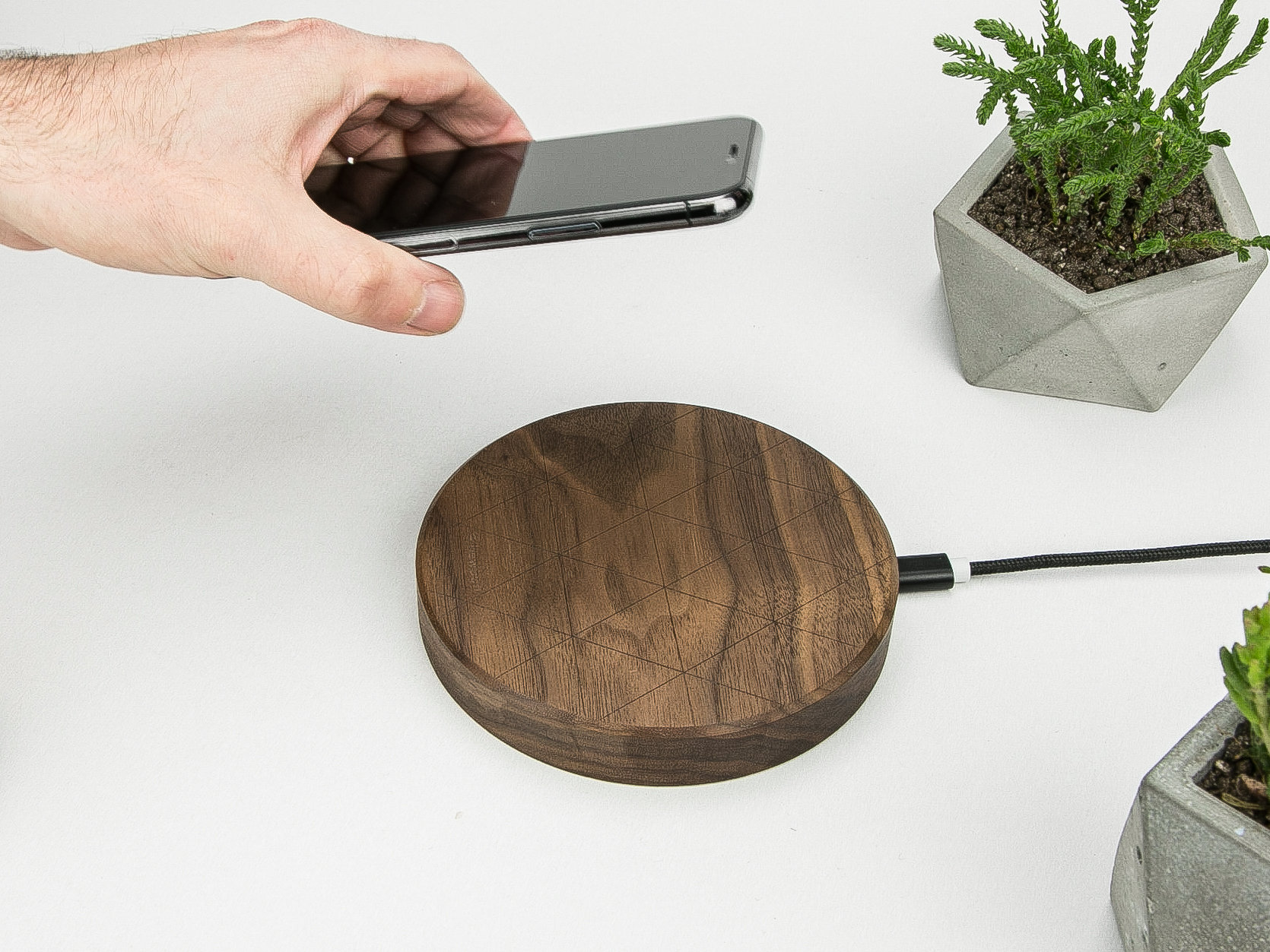 Wireless 15W Charger QI Circle Walnut for iPhone Samsung | Etsy