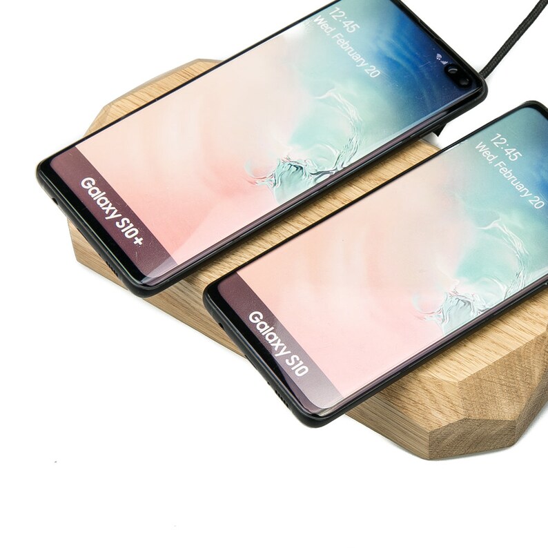 Wireless 10w Charger Double Qi Oak For Iphone Samsung Galaxy Etsy