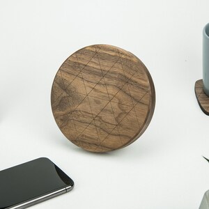 Wireless 15W Charger QI Circle Walnut for Iphone, Samsung Galaxy Wooden ...