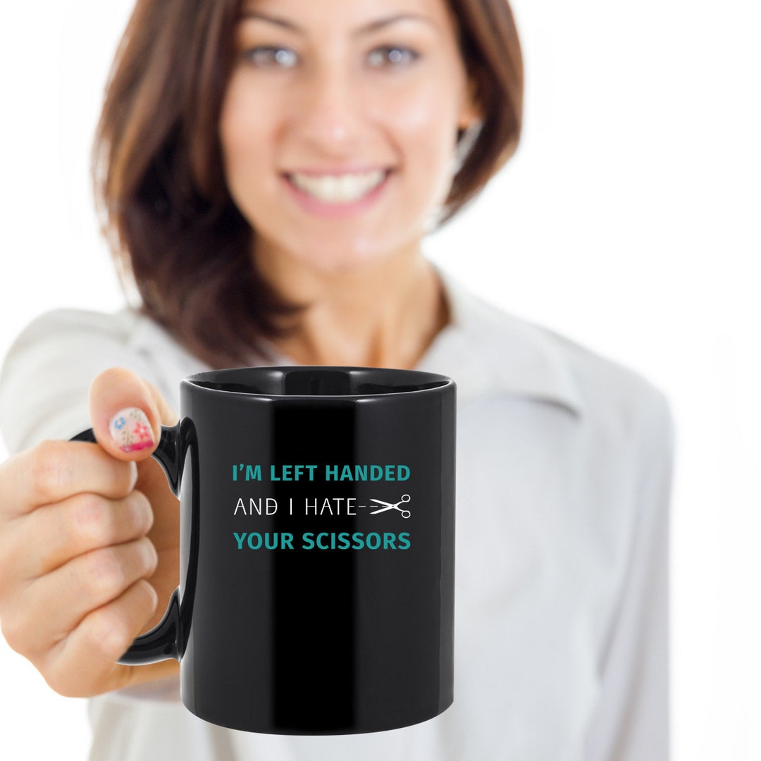 Left Handed Mug, Left Handed Cup, Left Handed Gift, Black Coffee Mug ...