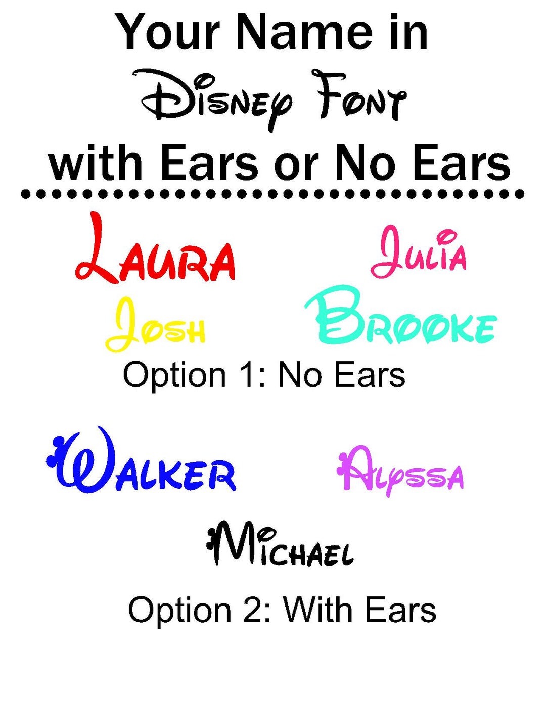 Name Decal in Disney Font - Etsy
