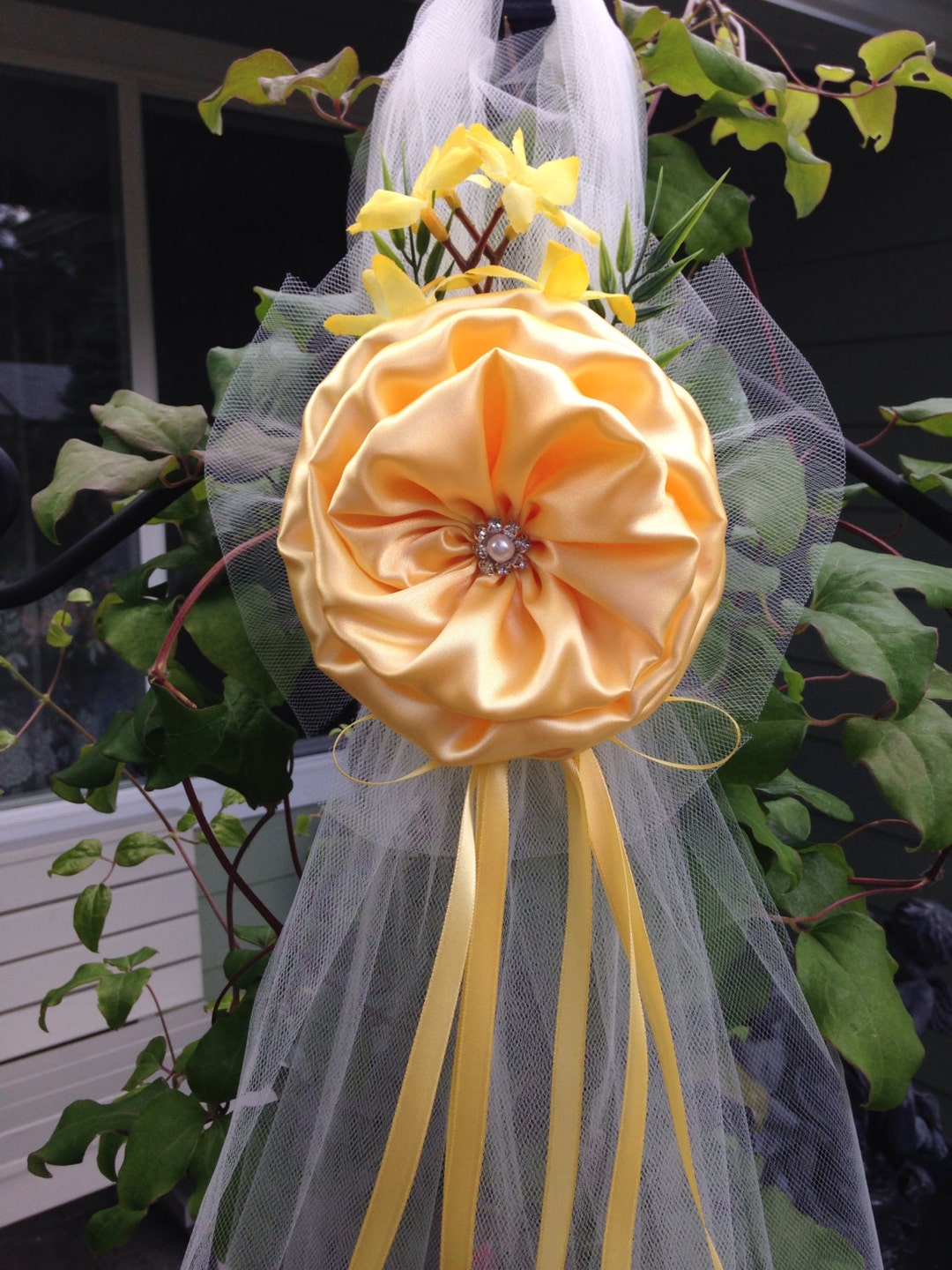 Yellow Pew Bows, Chair Bows, Wedding Bows Pew Church Aisle Decorations ...