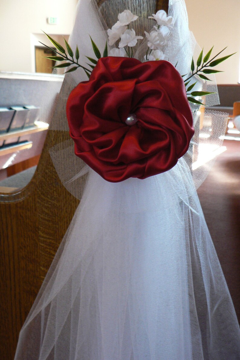 Red Pew Bows Chair Bows Wedding Bows Pew Church Aisle Decorations - Etsy