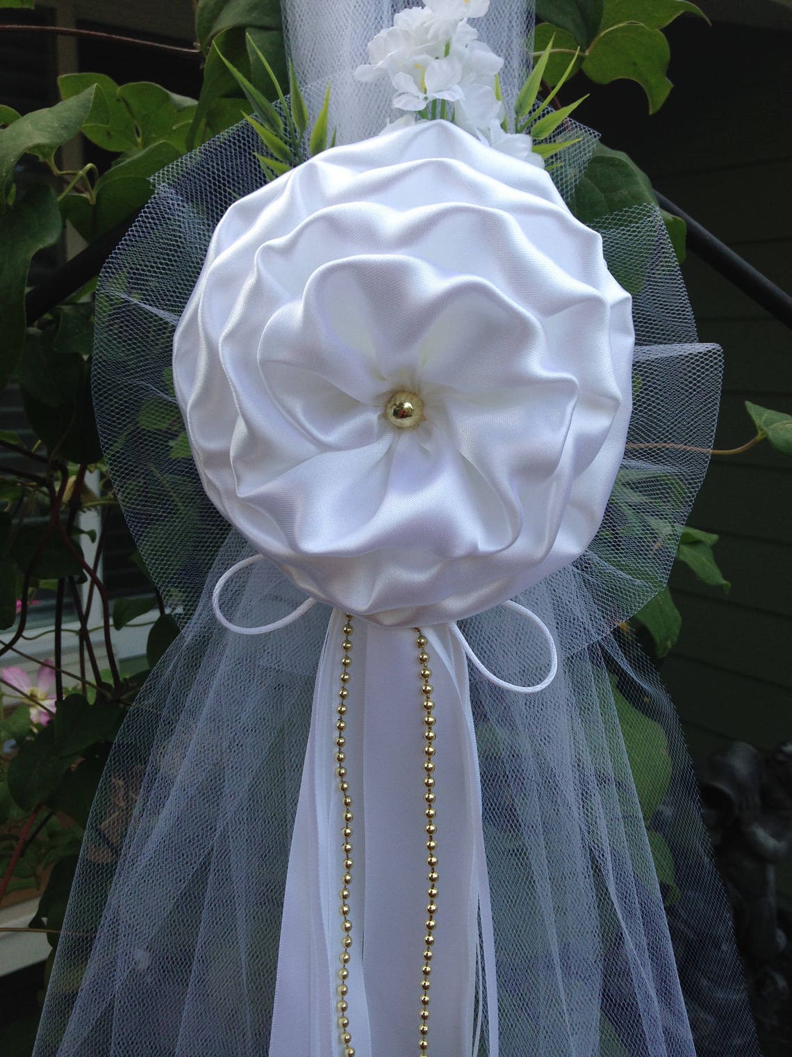 Set of 6 White Gold Pew Bows Gold Chair Bows Wedding Bows Pew - Etsy