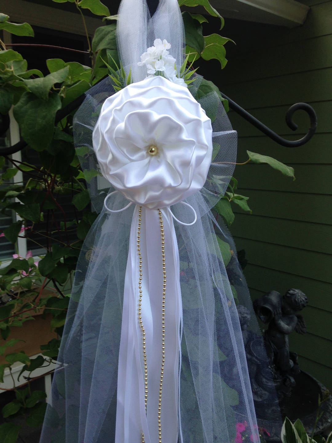 Set of 6 White Gold Pew Bows Gold Chair Bows Wedding Bows Pew - Etsy