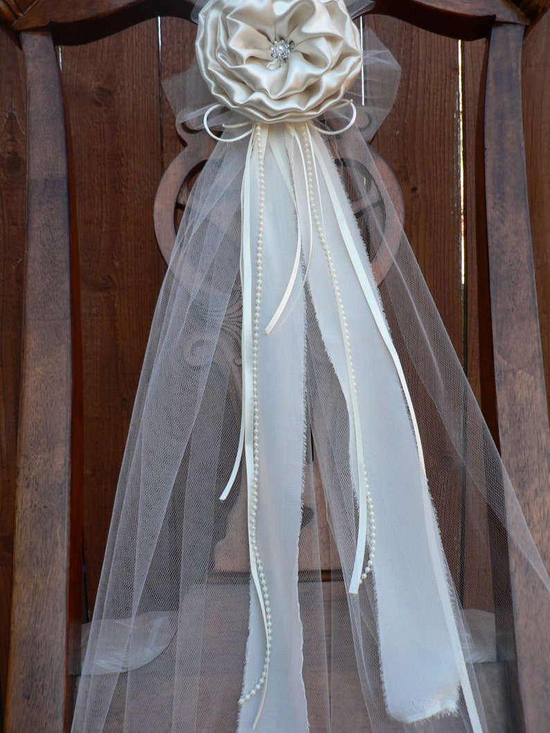 Vintage Ivory Pew Bows Chair Bows Wedding Bows Pew Church Aisle ...