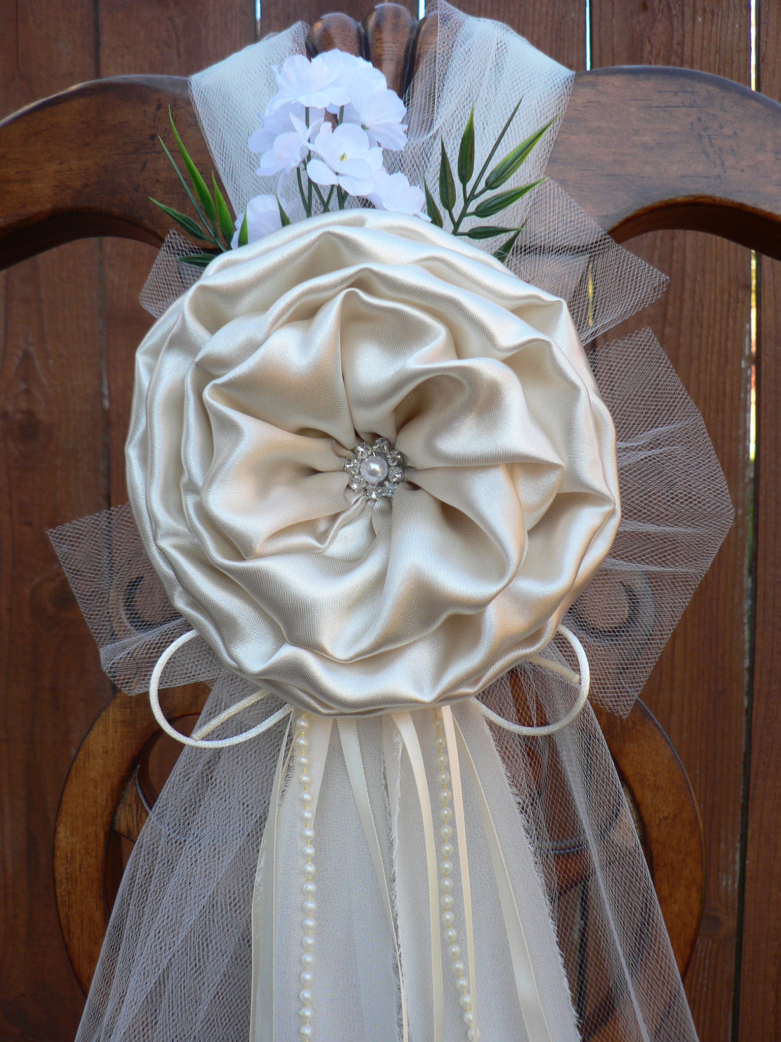 Vintage Ivory Pew Bows Chair Bows Wedding Bows Pew Church Aisle ...