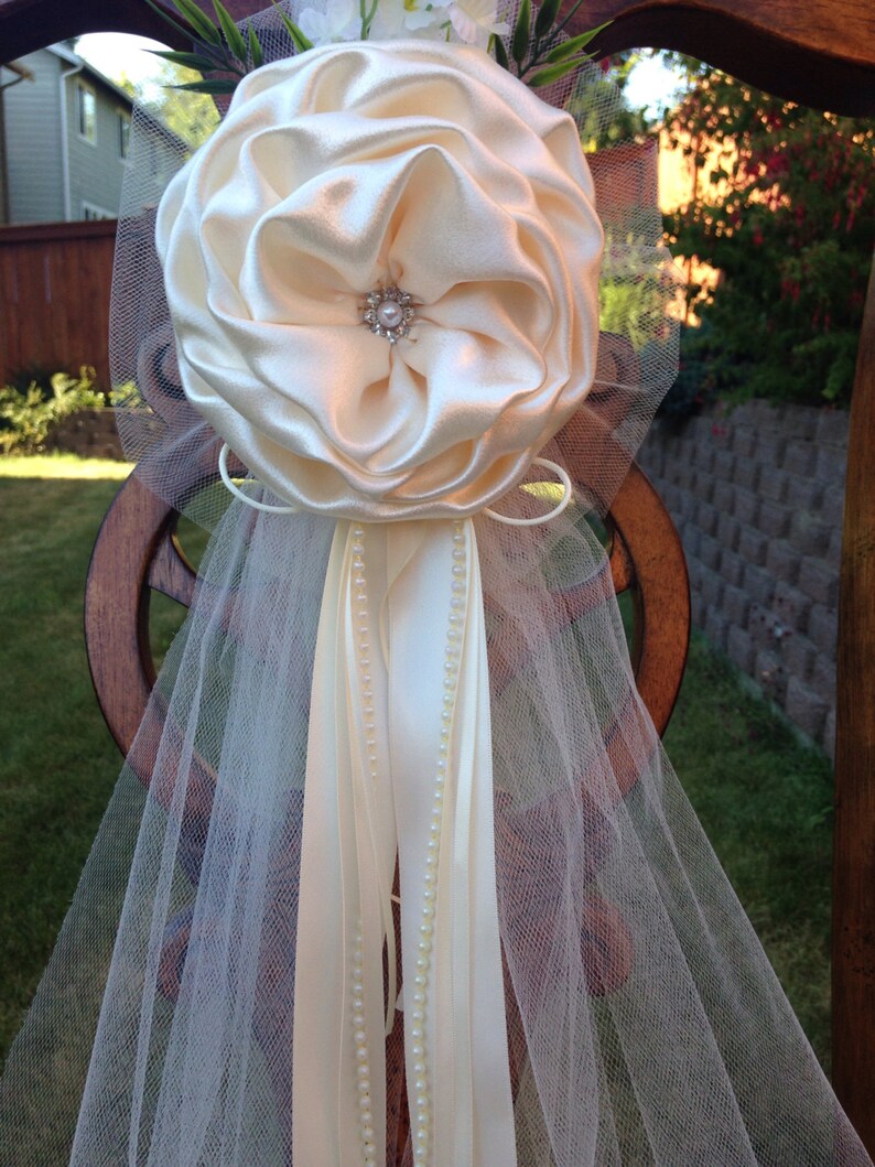 Ivory Creamy Pew Bows Chair Bows Wedding Bows Pew Church Aisle - Etsy