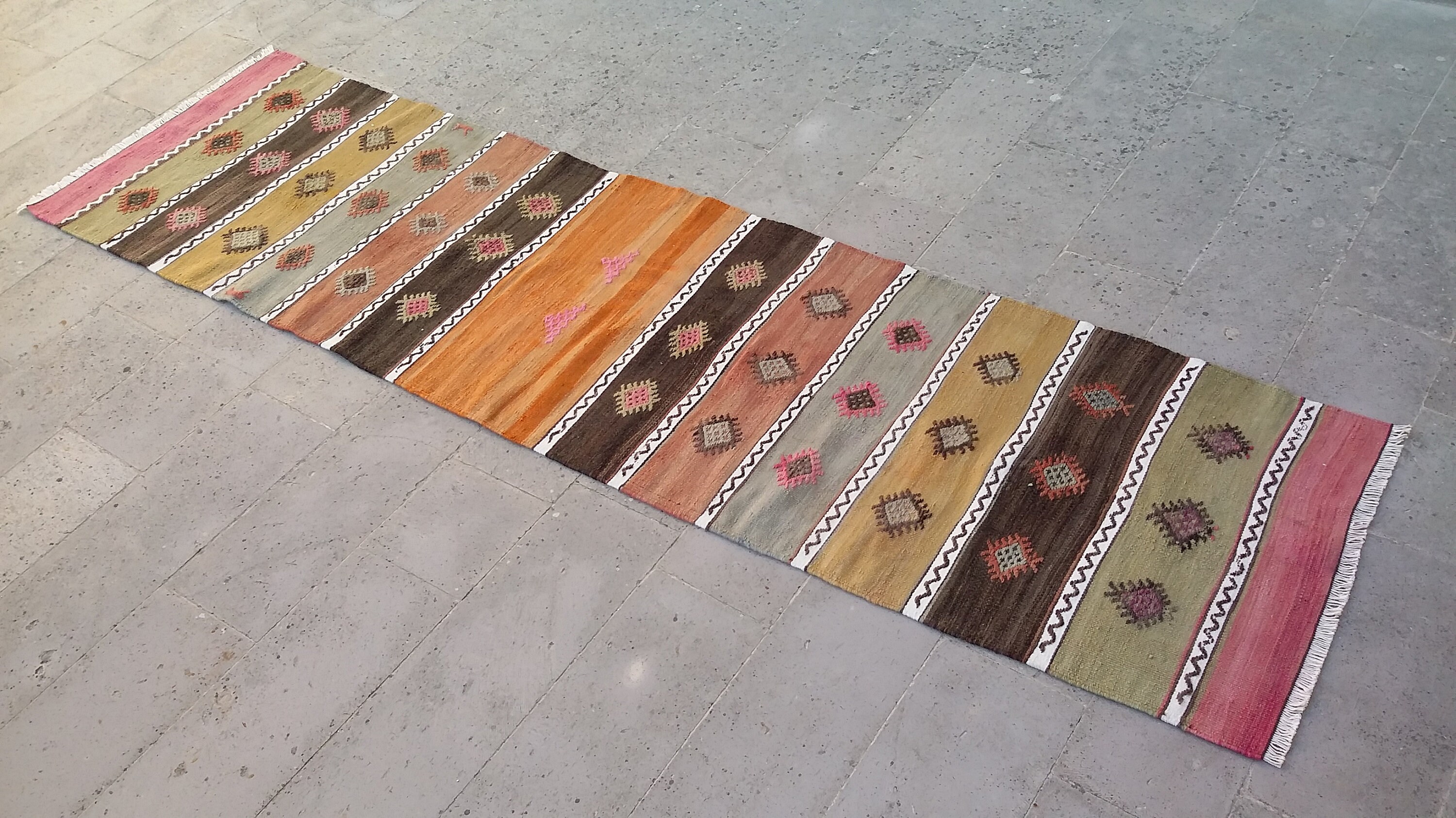 STRIPED TURKISH KILIM Kitchen Runner Rug-hallway Runner Kilim - Etsy