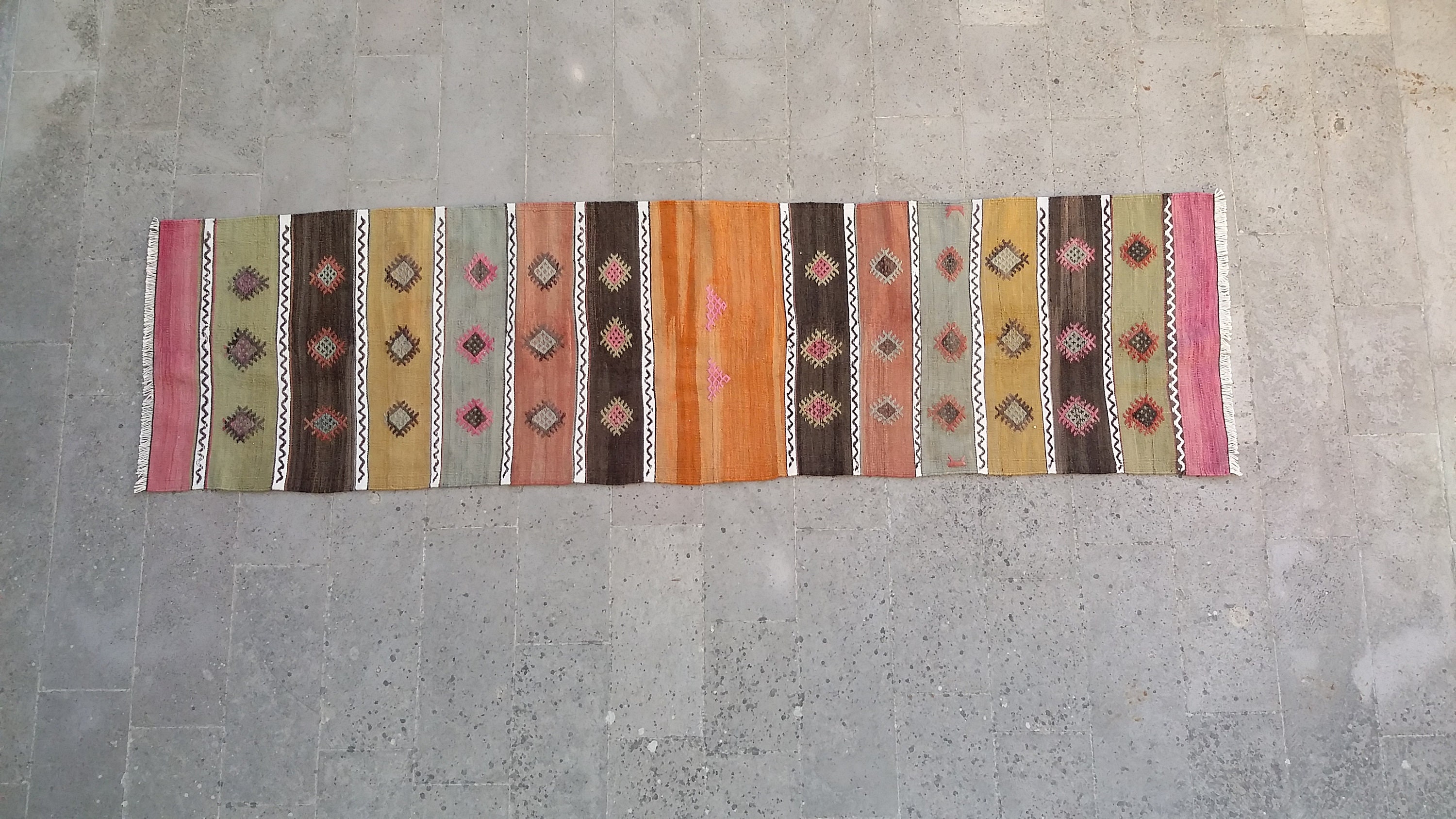 STRIPED TURKISH KILIM Kitchen Runner Rug-hallway Runner Kilim - Etsy