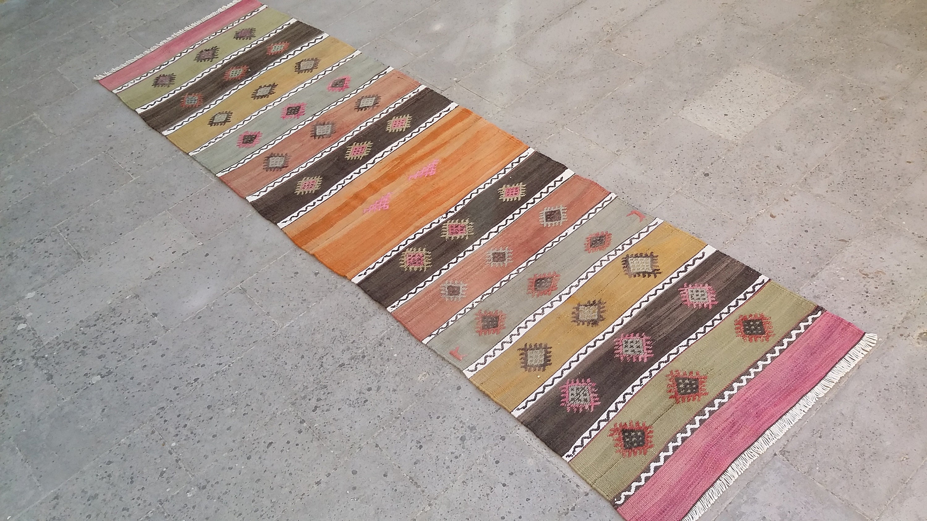 STRIPED TURKISH KILIM Kitchen Runner Rug-hallway Runner Kilim - Etsy