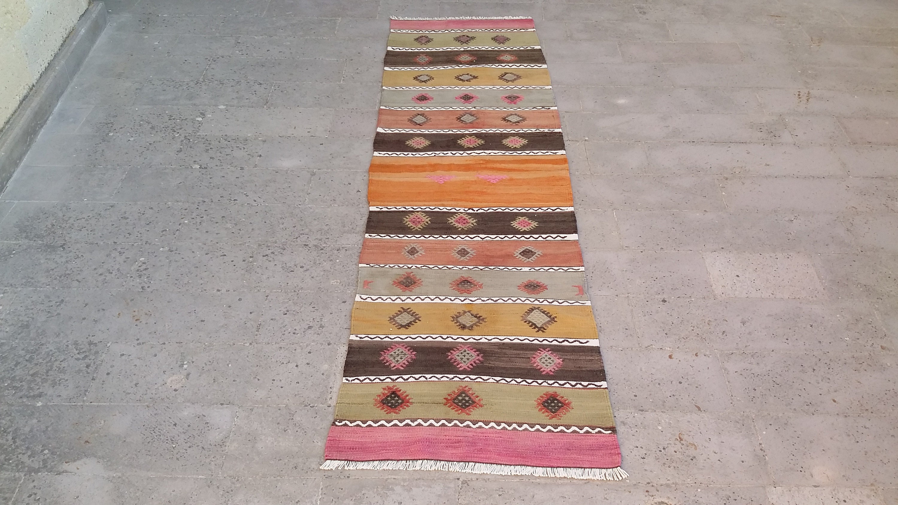 STRIPED TURKISH KILIM Kitchen Runner Rug-hallway Runner Kilim - Etsy
