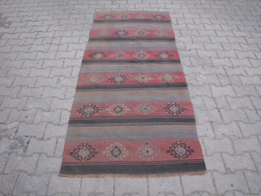 TURKISH KILIM RUG Runner Pastel Color Turkish Kilim Rug - Etsy