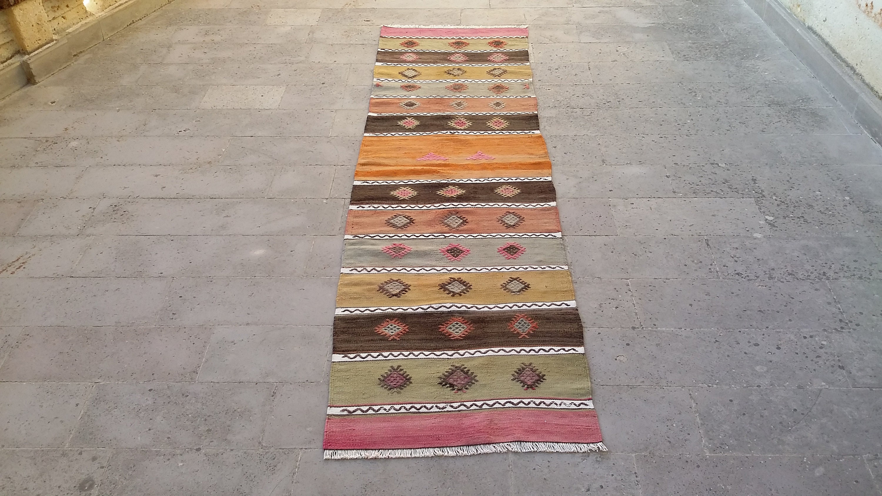 STRIPED TURKISH KILIM Kitchen Runner Rug-hallway Runner Kilim - Etsy