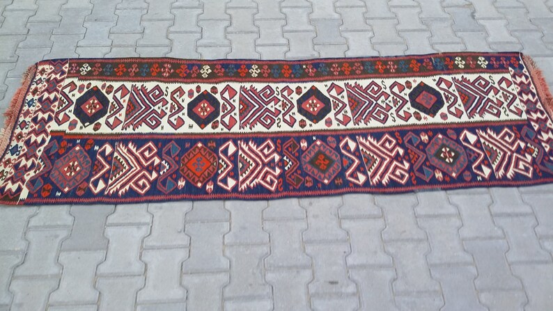 VINTAGE VAN KILIM Rug-van Kelim Runner-vintage Turkish Kilim Rug Runner ...