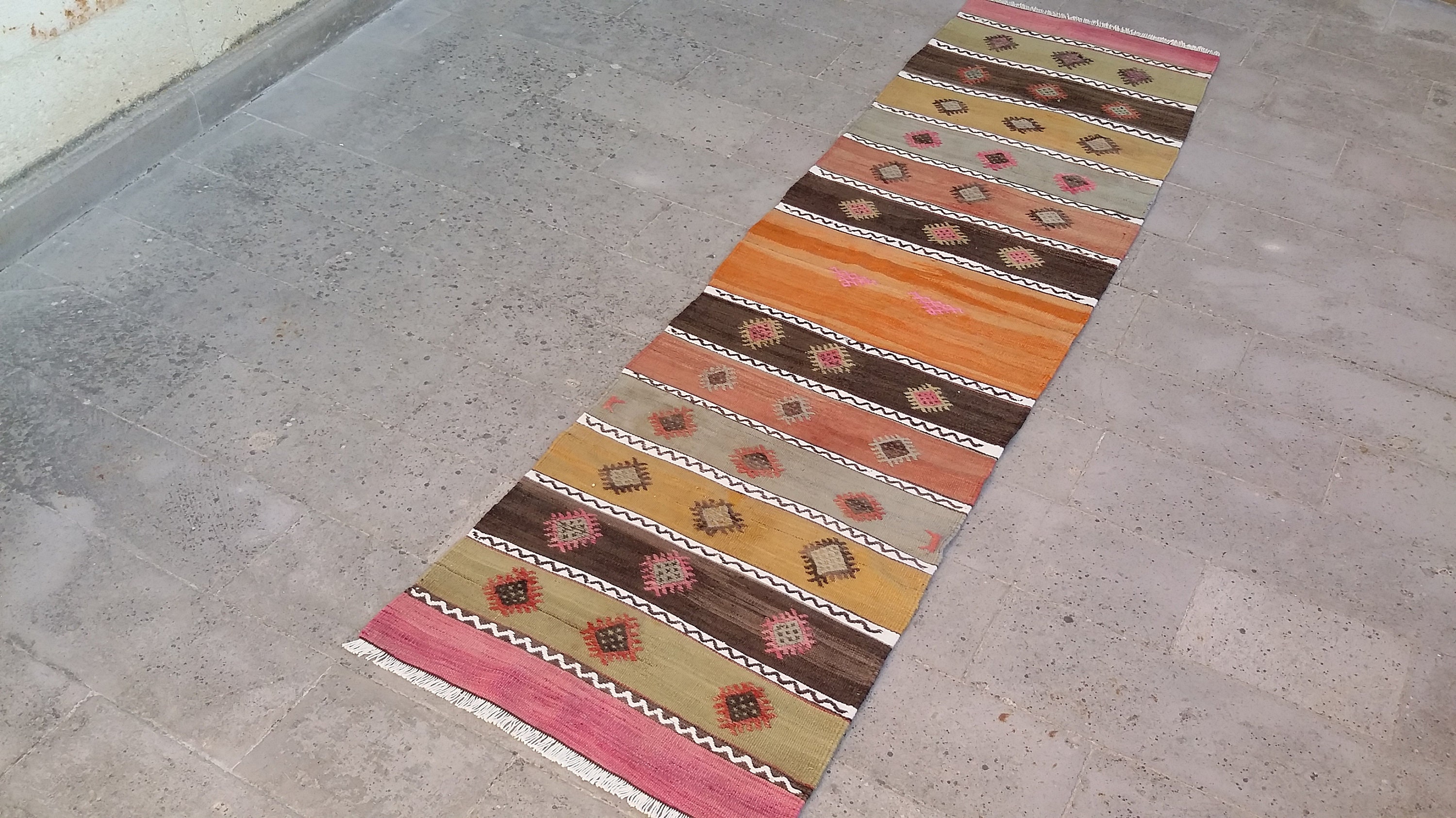 STRIPED TURKISH KILIM Kitchen Runner Rug-hallway Runner Kilim - Etsy